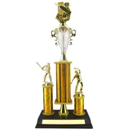 Medium Trophy, 3 columns & 3 figures – Blades Trophies