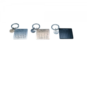 Key Ring, Stainless Steel Square, With Charm – Blades Trophies